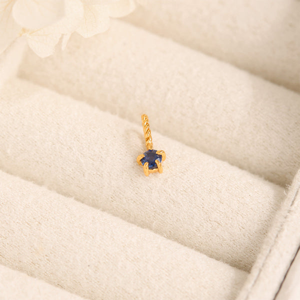 Sapphire Birthstone Gold Neck Charm - Midsummer Star Wholesale