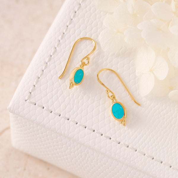 Moon Song Turquoise Earrings Gold - Midsummer Star Wholesale